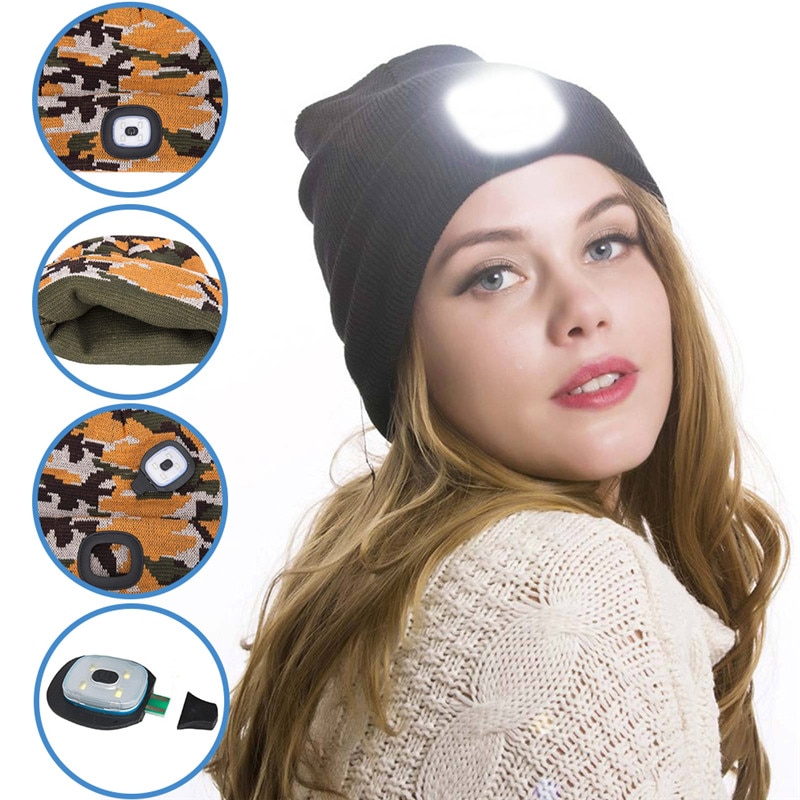 Led Knitted Beanie Hat - Awessories