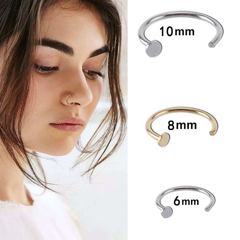 Punk Stainless Steel Nose Ring - Awessories