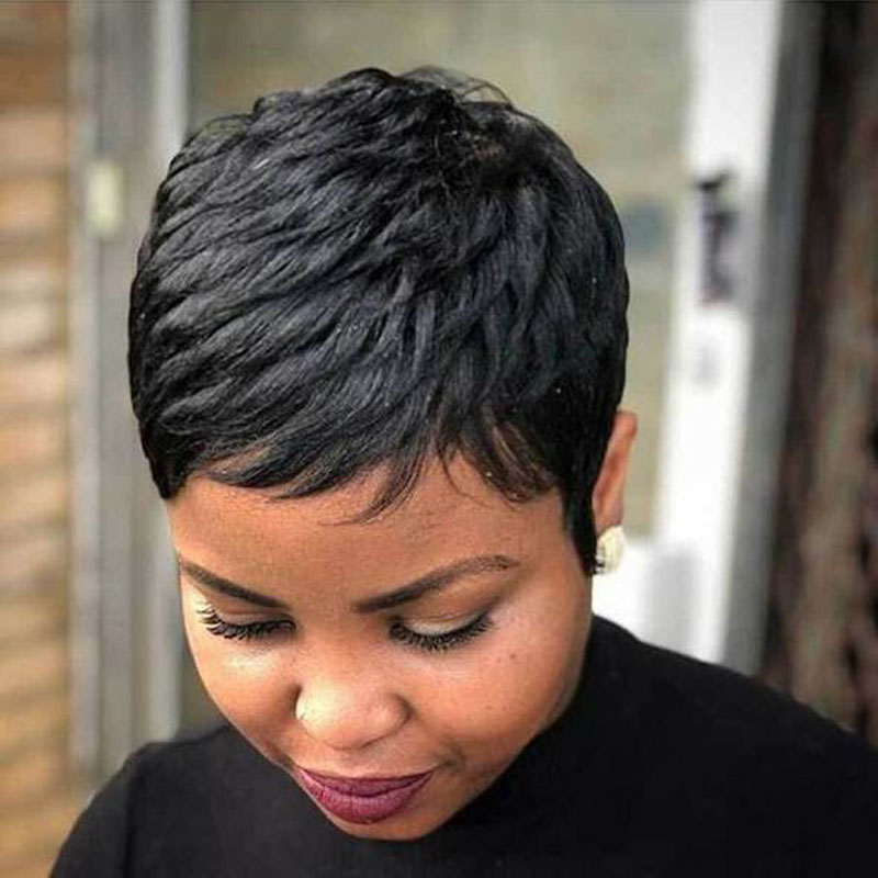 Short Natural Pixie Cut Wig - Awessories