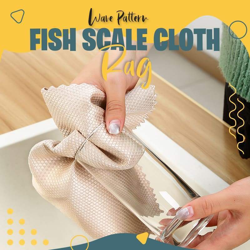 Wave Pattern Fish Scale Cloth Rag 2Pcs/Set - Awessories