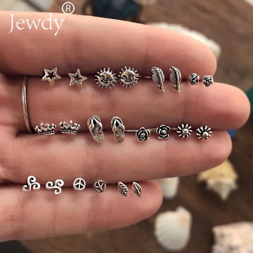 Set Women's Crystal Bohemian Stud Earrings - Home Goods, Clothing & Accessories Online | Awessories
