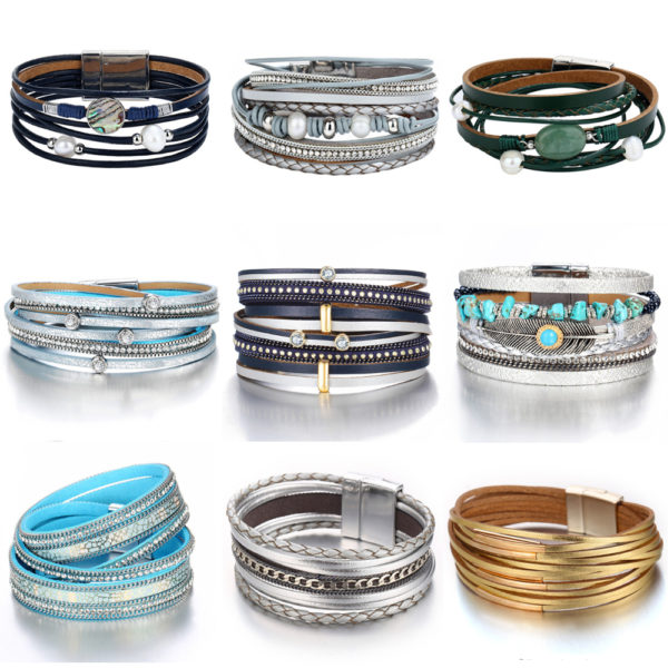 Women's Design Vintage Multiple Layer Leather Bracelet - Home Goods ...
