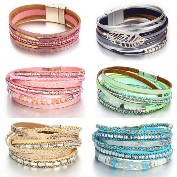 Women's Design Vintage Multiple Layer Leather Bracelet - Home Goods ...