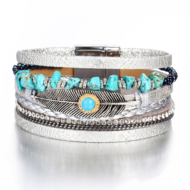 Women's Design Vintage Multiple Layer Leather Bracelet - Home Goods ...