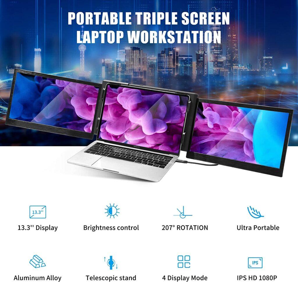 TripleMonitor™ – Smart Portable Laptop Monitor Extender - Home Goods, Clothing & Accessories ...